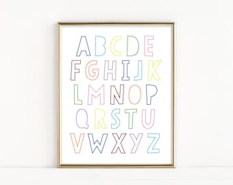 Modern Alphabet Print Set ABC Poster Nursery ABC Art Playroom Sign - Etsy
