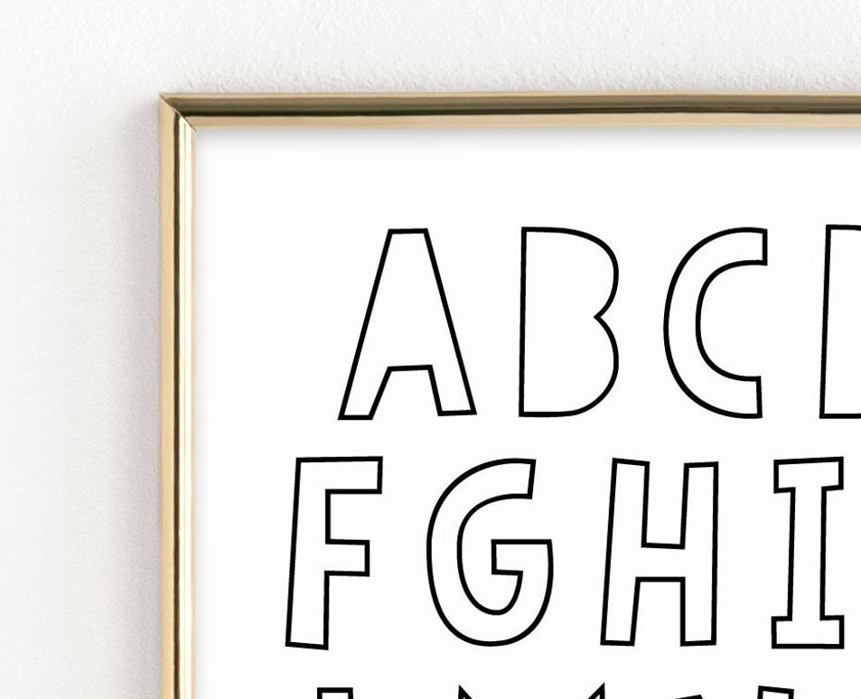 Black and White Alphabet Poster, ABC Wall Art, Alphabet Wall Art ...