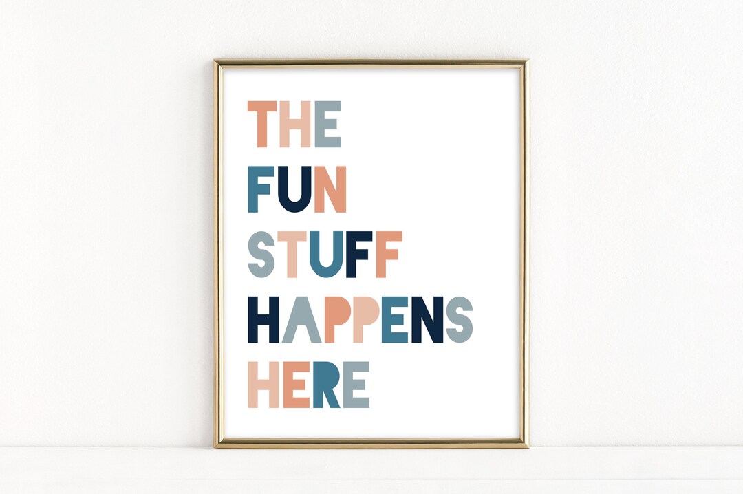The Fun Stuff Happens Here Playroom Sign, Playroom Print, Kids Room ...