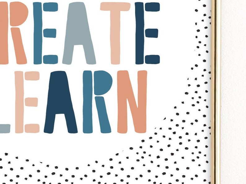Play Create Learn Playroom Print Kids Room Decor Playroom - Etsy