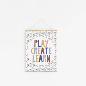 Playroom Printable Art, Playroom Print Set, Play Create Learn Poster ...