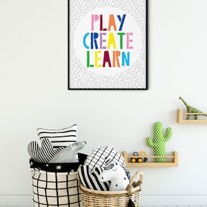 Play Create Learn Playroom Print - Kids Room Decor - Playroom Poster ...