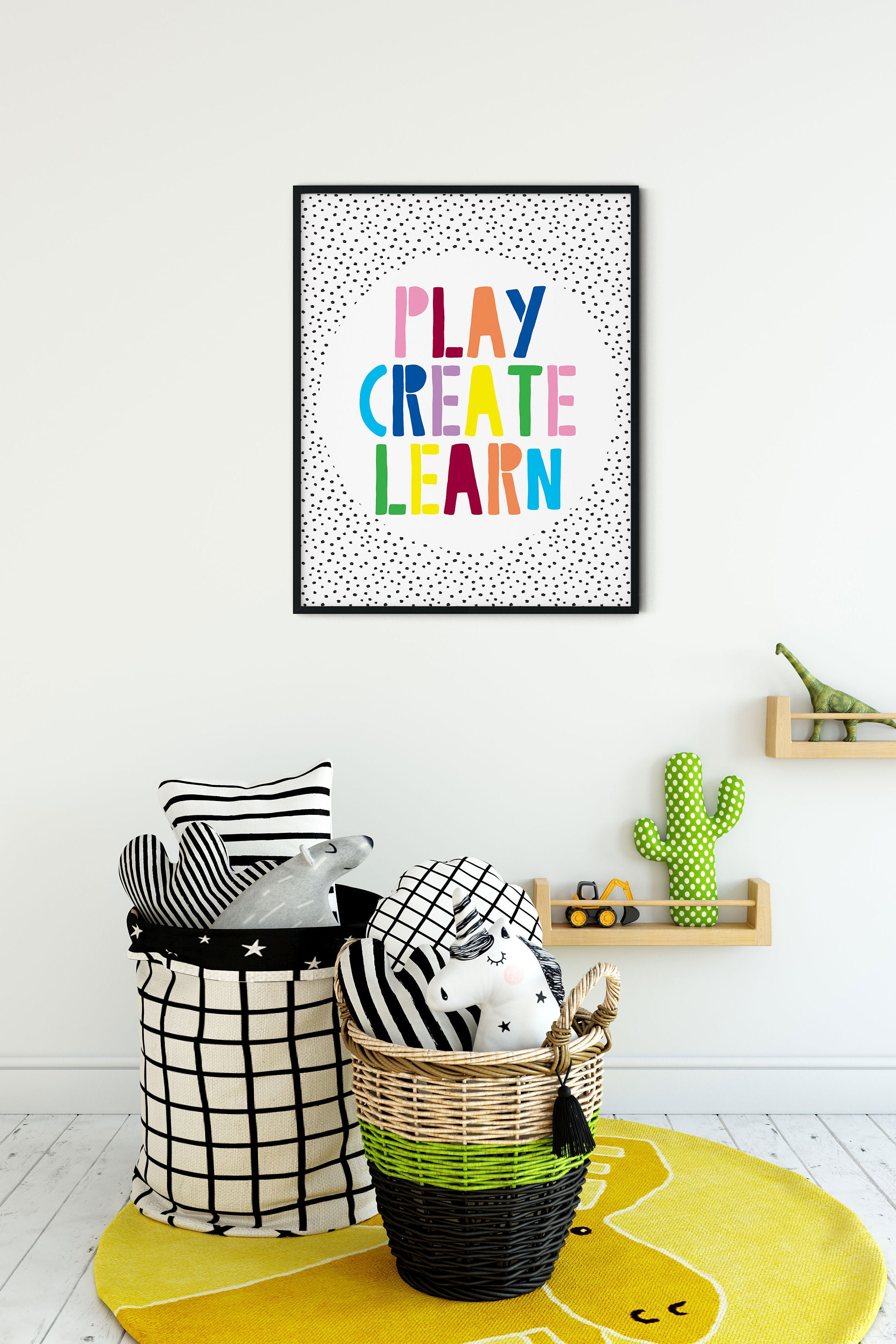 Play Create Learn Playroom Print Kids Room Decor Playroom | Etsy