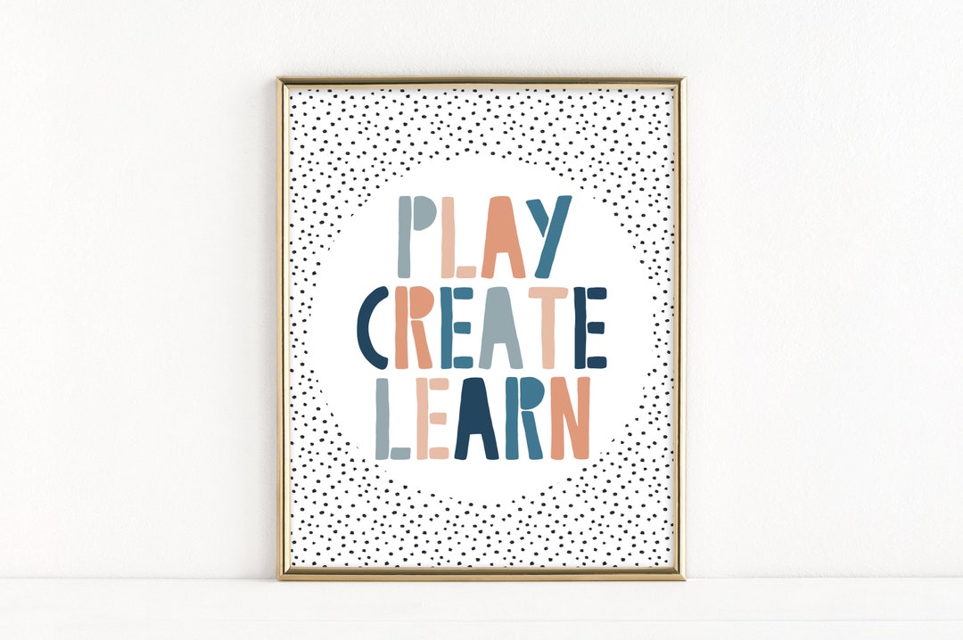 Play Create Learn Playroom Print - Kids Room Decor - Playroom Poster ...