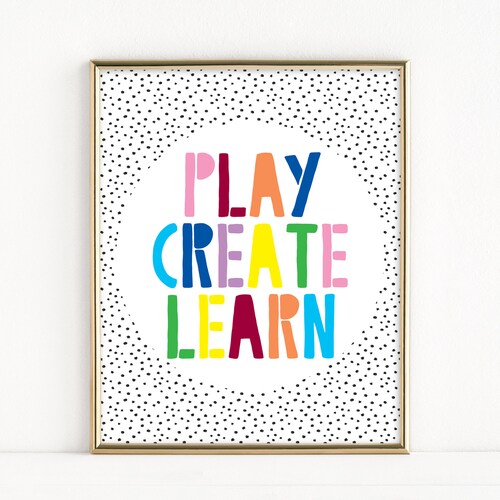 Play Create Learn Playroom Print Kids Room Decor Playroom - Etsy