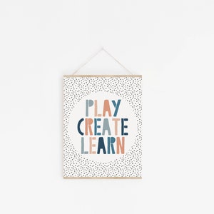 Play Create Learn Playroom Print - Kids Room Decor - Playroom Poster ...