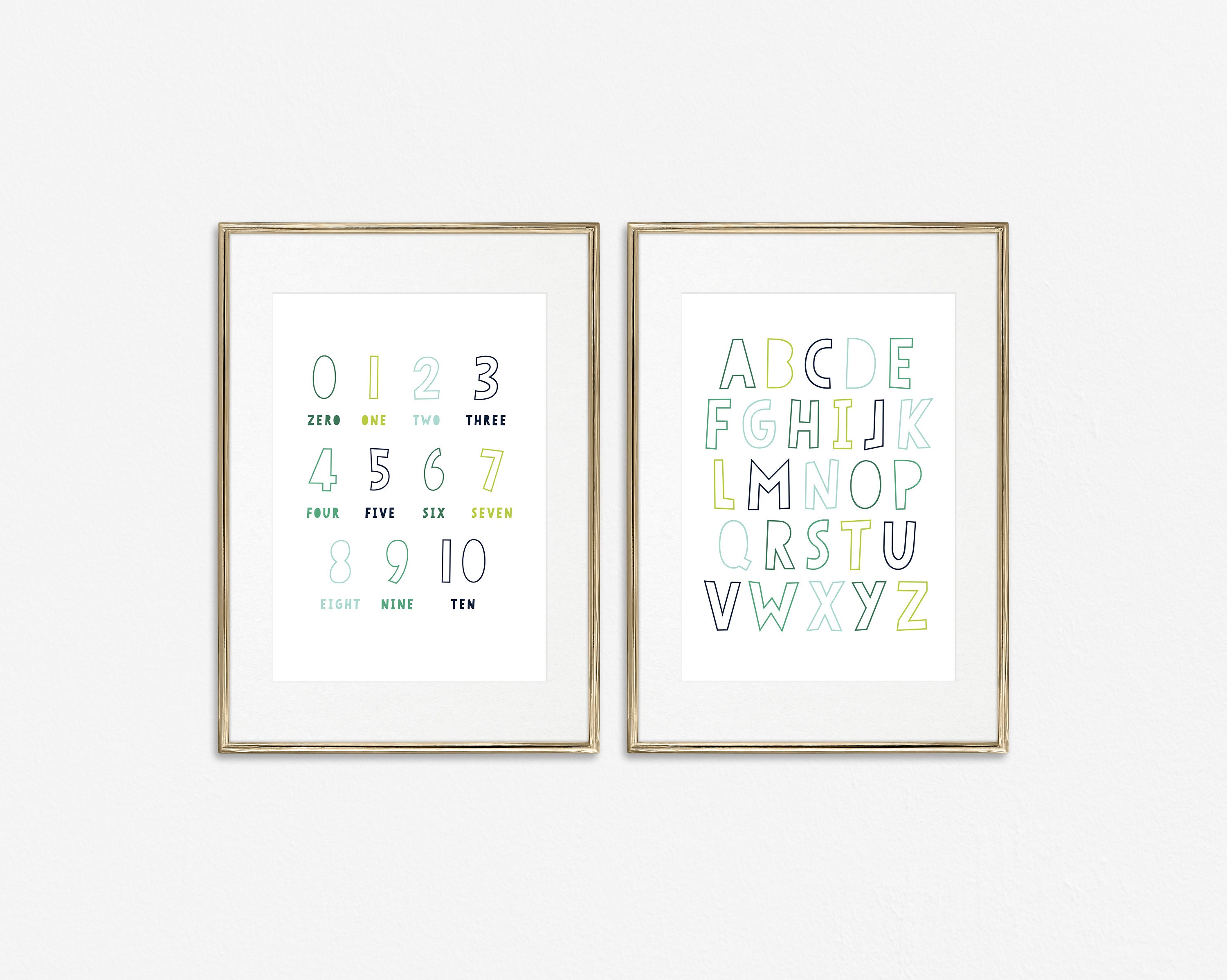 Number Printable Poster for Playroom, Learning Numbers Print, 123 Wall ...