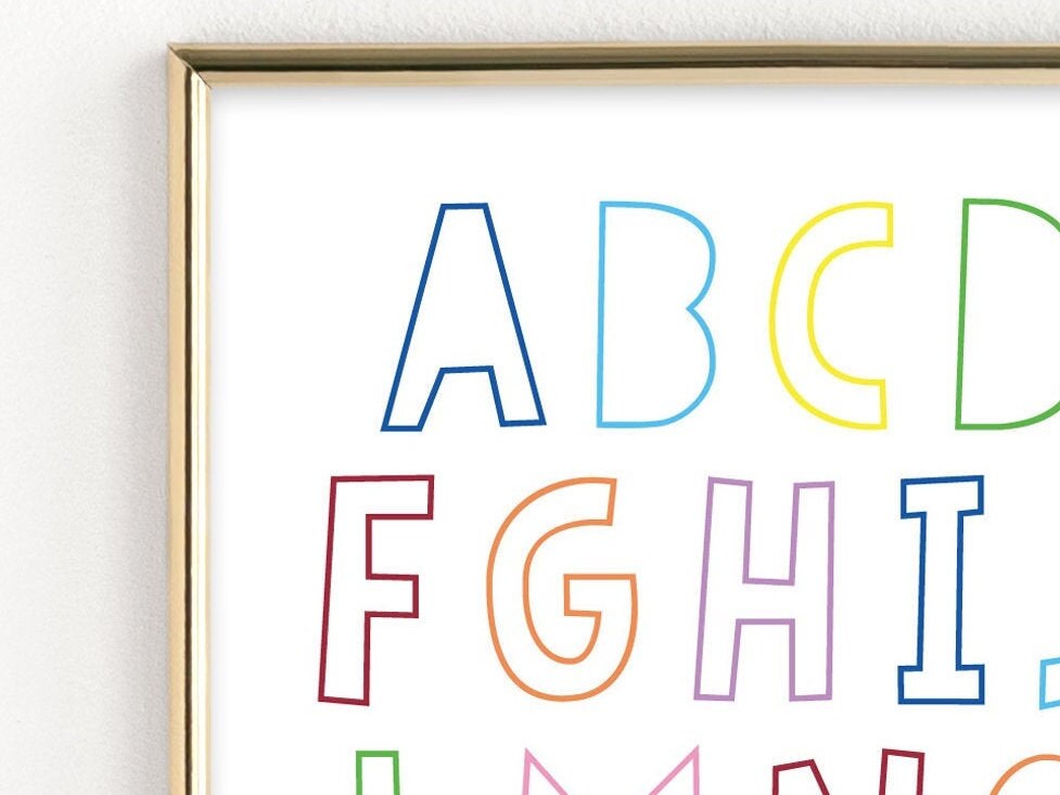 Modern Alphabet Print ABC Printable Poster Nursery ABC Art - Etsy