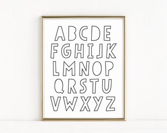 Alphabet Print, Alphabet Kids Room Print, Kids Room Decor, Baby Room ...