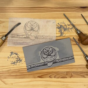 Beaver Art, Beaver Linocut, 5 X 7 Beaver Art, 5 X 5 Beaver Art, Black ...