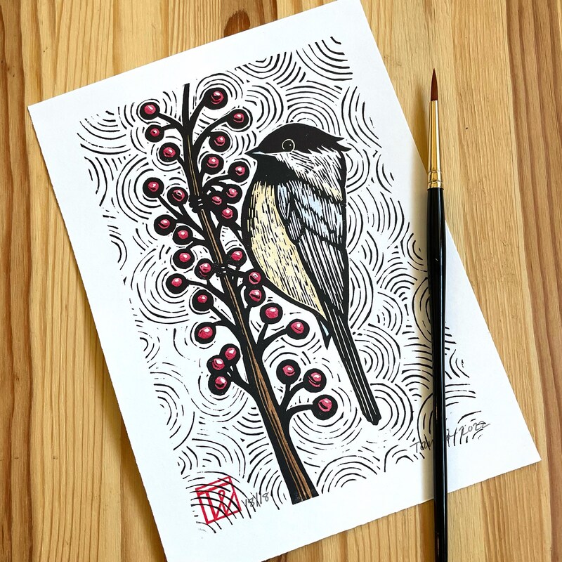 Bird Linocut - Etsy