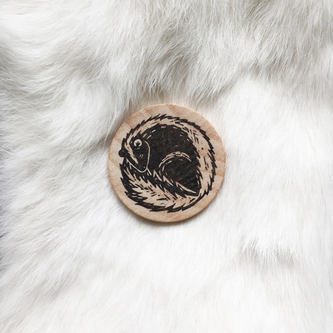 Sleeping Skunk Pin. Handmade Skunk Wooden Pin. - Etsy