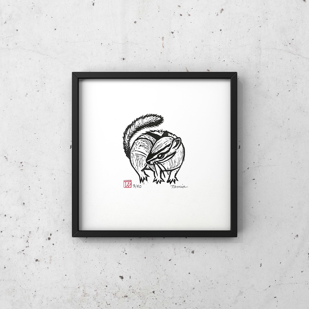 Chipmunk Art, Cute Chipmunk Art, 5x7 Chipmunk Art, 5x5 Chipmunk Art ...