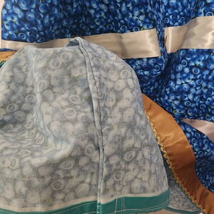 Ribbon Skirt Metis Indigenous Blueberries Berry Blue Pockets Buttons ...