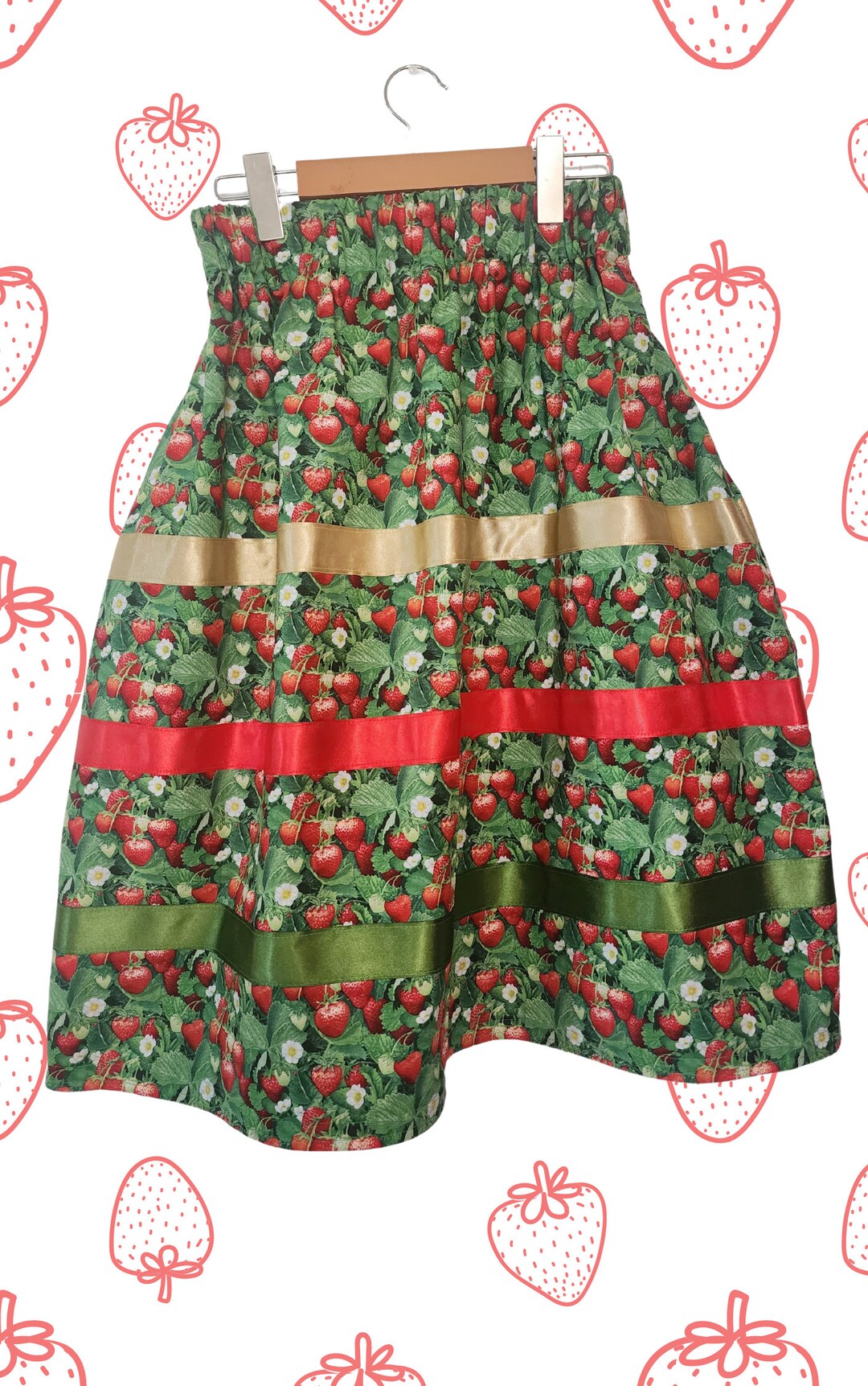 Ribbon Skirt Metis Indigenous Strawberry Berry Picking Berries Spring ...