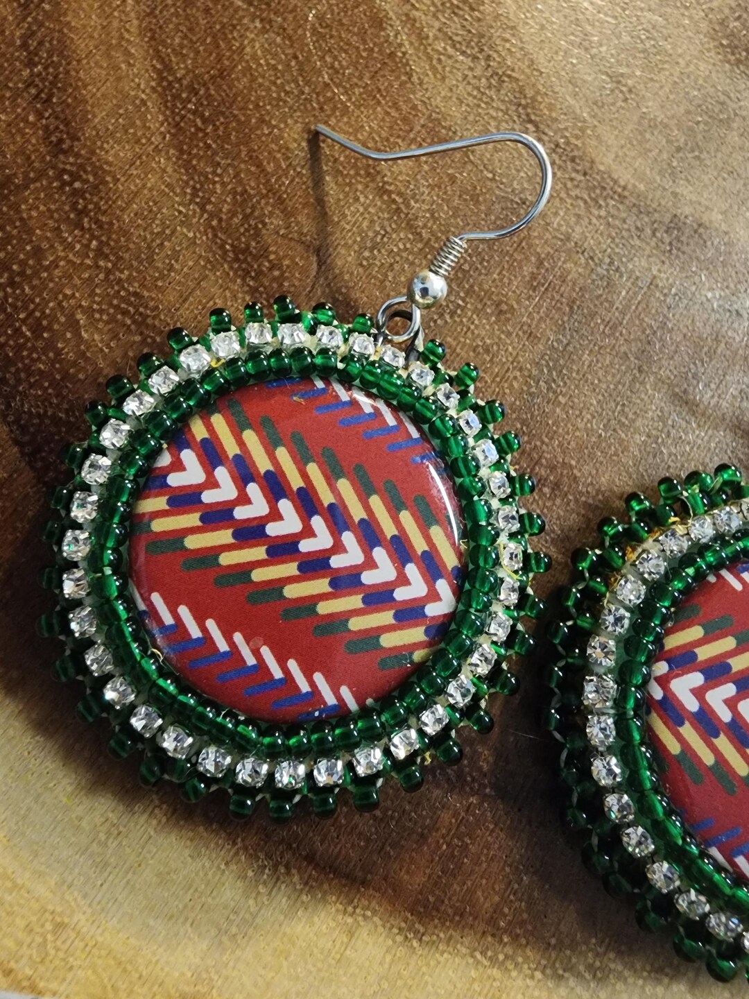 Metis Floral Beading Metis Sash Colors Indigenous Beaded Earrings Green ...