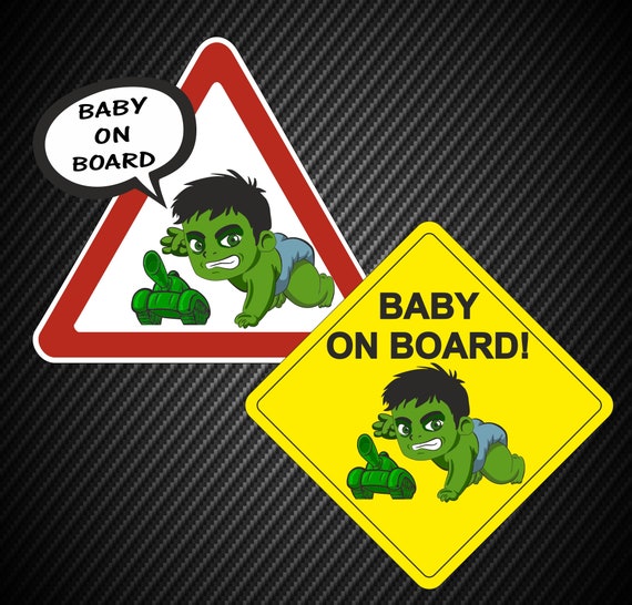 Baby on Board. HULK. Stickers for the Car. | Etsy
