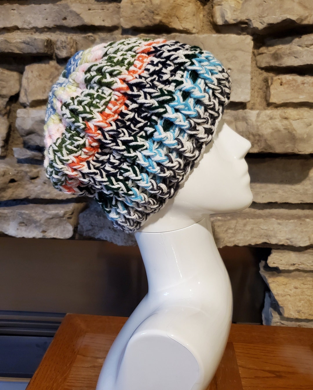 Scrap Yarn Hat/eclectic Scrap Yarn Hat/unisex Hat/multi Color Hat ...