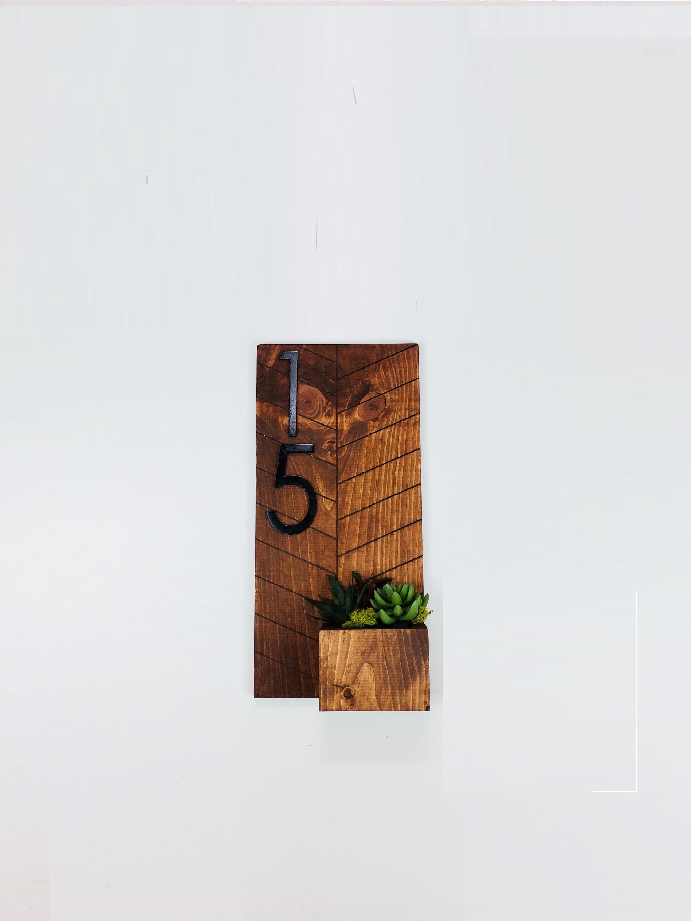 Vertical Address Sign With Planter Modern Address Planter - Etsy