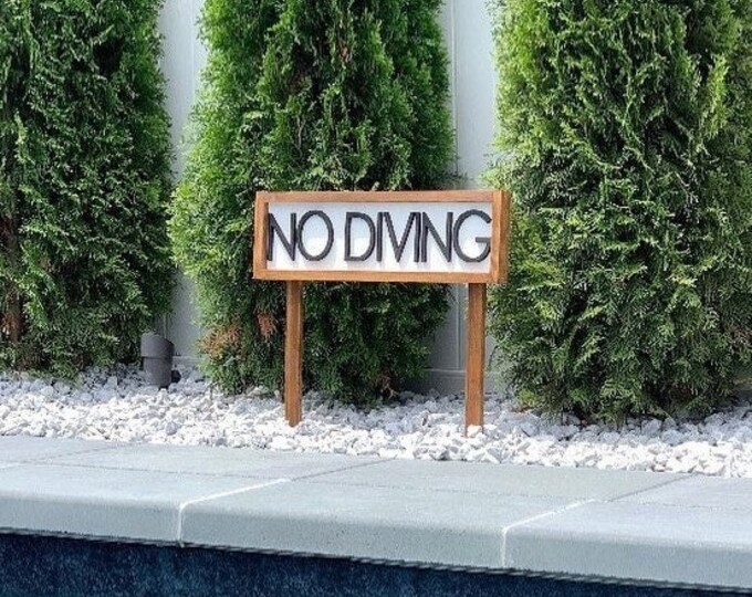 Pool Signs, Pool Rules, No Diving Sign, Pool Decor, Outdoor Pool Signs ...