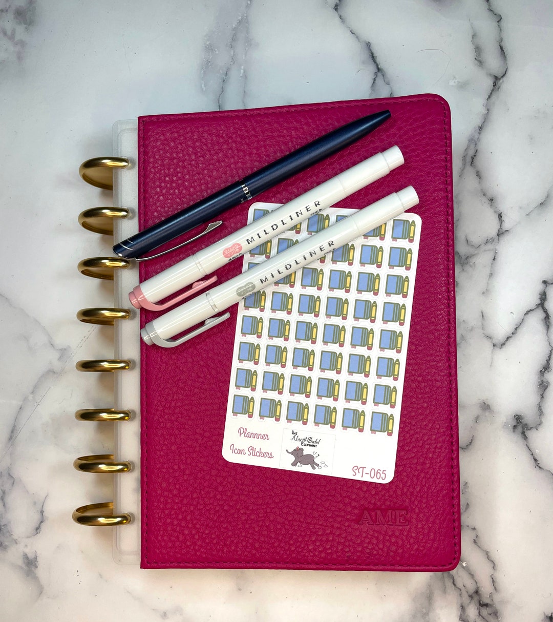 Planner Icon Stickers Book and Pencil Pen Sticker - Etsy