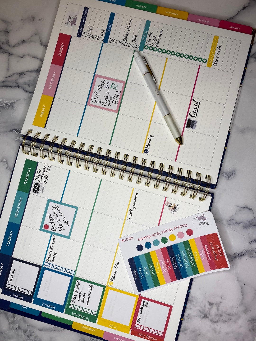 Days of the Week Teacher Planner Header Sticker - Etsy