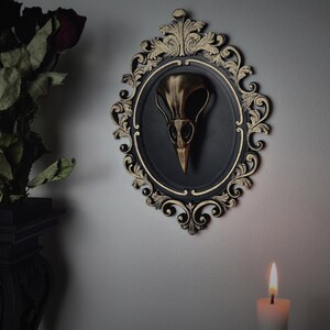 Gothic Victorian Raven Skull Frame "gabriel" – 3D Printed Dark Decor ...