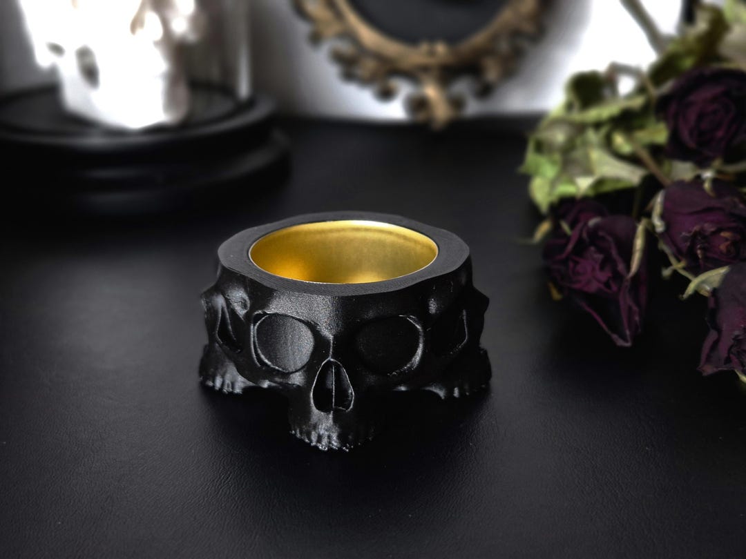 Gothic Tea Light Candle Holder "crypt", Skull Candle Holder, Gothic ...