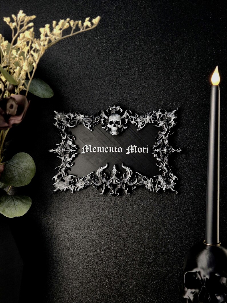 Wall Sign Memento Mori – 3D Printed Wall Plaque, Gothic Wall Art, Dark ...
