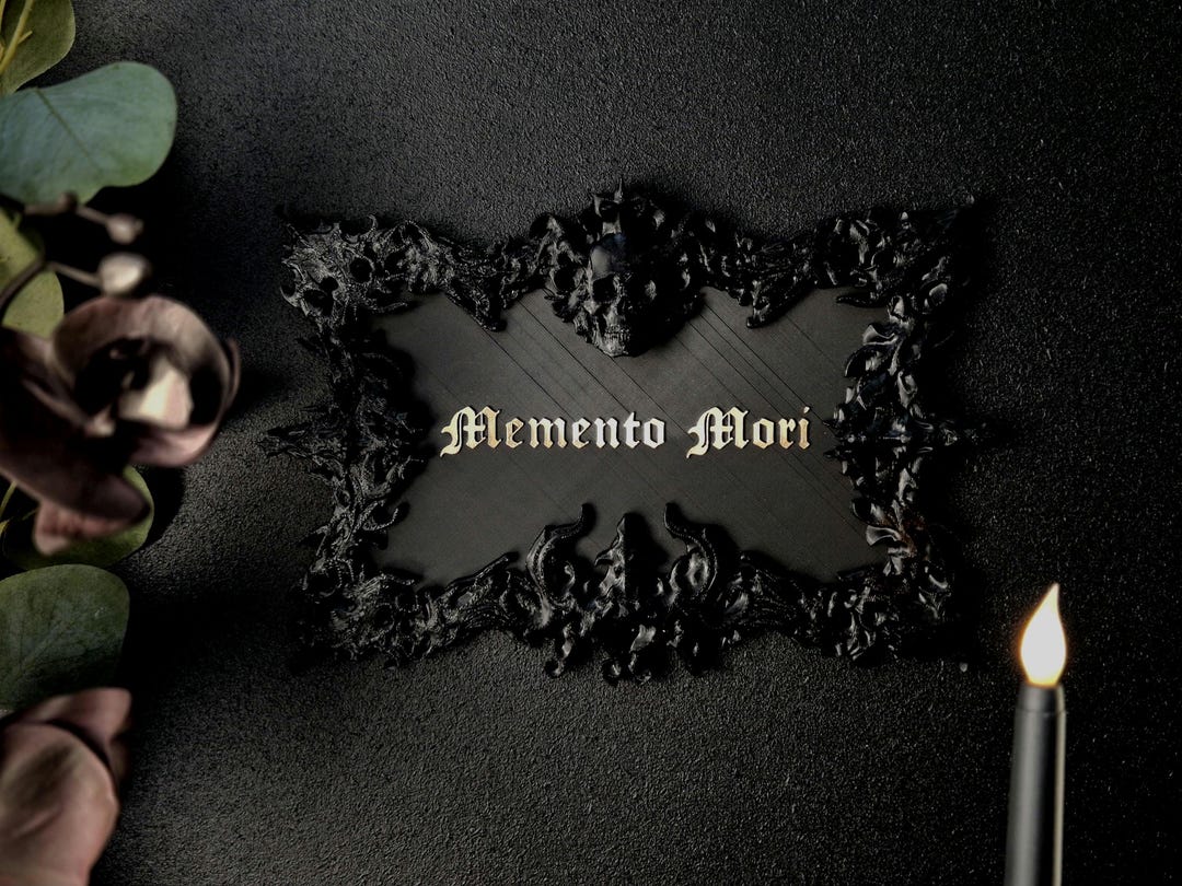 Wall Sign Memento Mori – 3D Printed Wall Plaque, Gothic Wall Art, Dark ...
