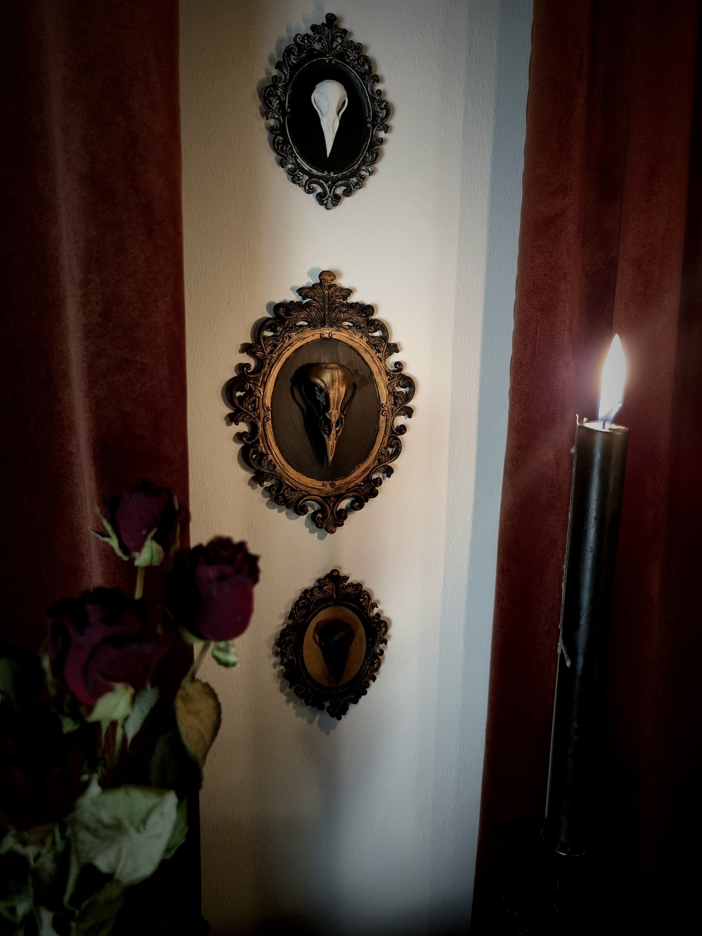 Gothic Victorian Raven Skull Frame louis - Etsy