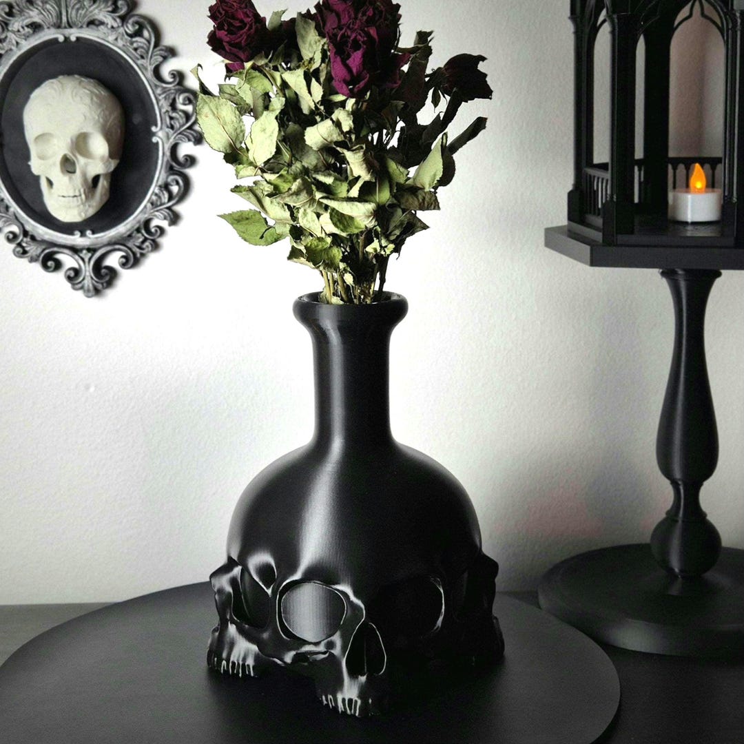 Gothic Skull Vase "4 Skulls of Décadence" – Vampire Skull Beaker, Skull ...