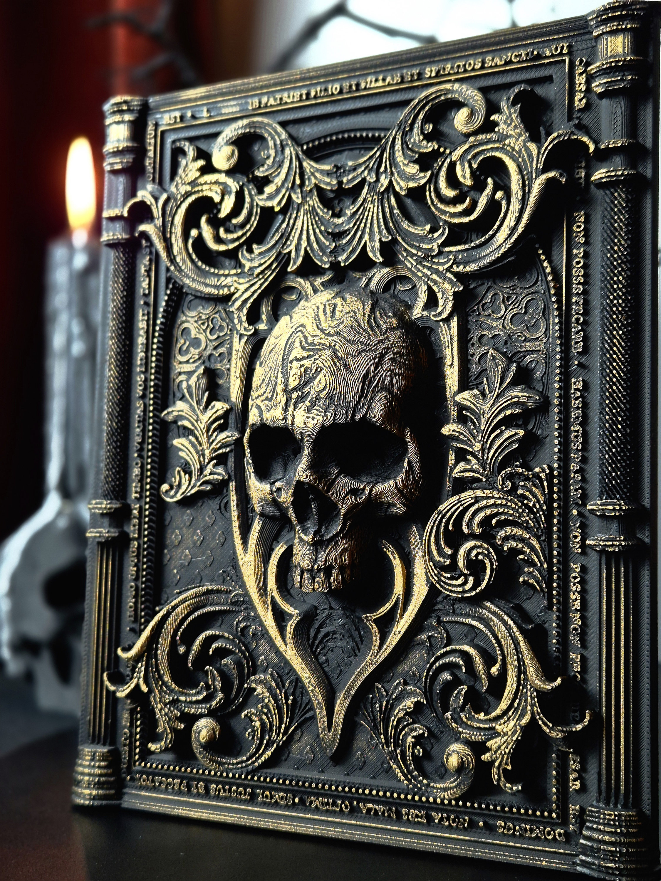 Baroque Skull Wall Art – Gothic Victorian Wall Plaque, Black Gold Skull ...