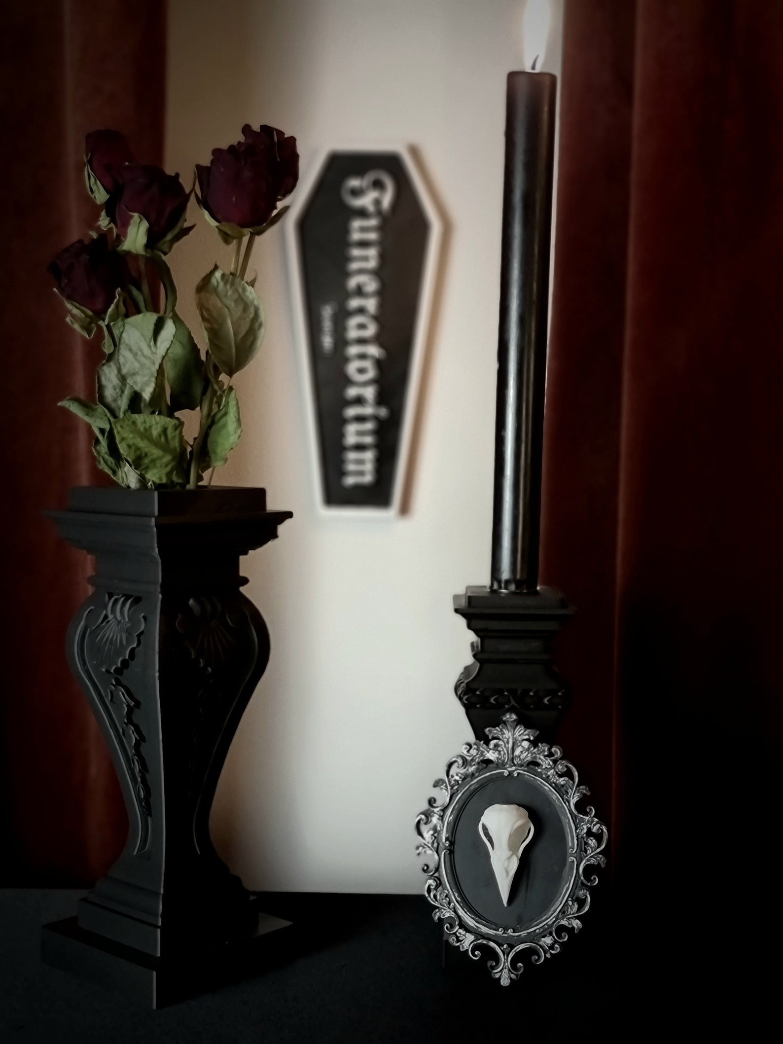 Gothic Victorian Raven Skull Frame louis - Etsy