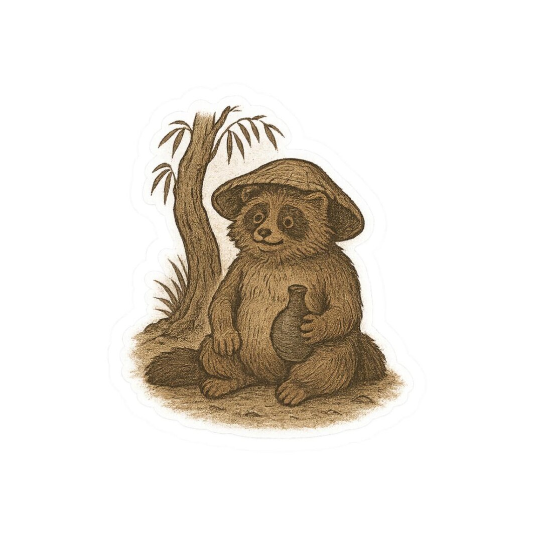 Tanuki Spirit - Traditional Japanese Folklore Stickers - Vintage ...