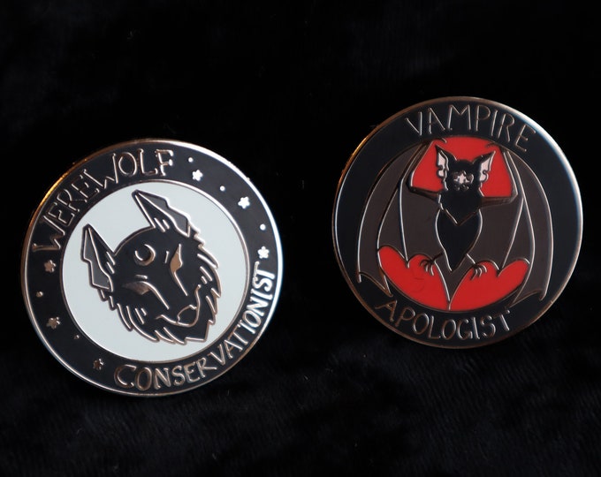 Vampire and Werewolf Enamel Pin Set (hard Enamel Pin) - Etsy