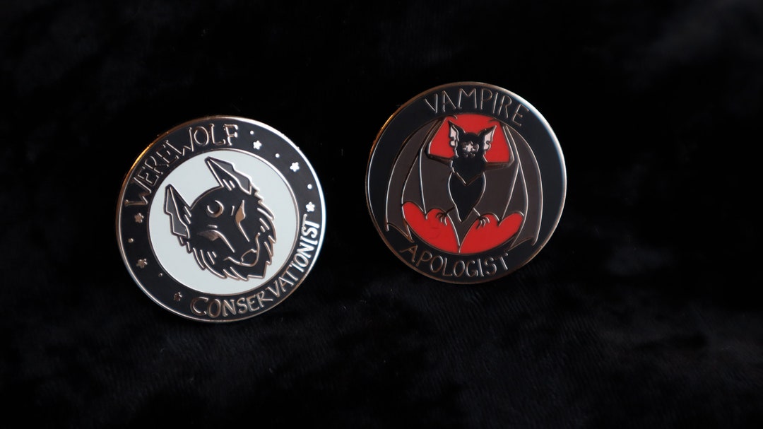 Vampire and Werewolf Enamel Pin Set hard Enamel Pin - Etsy