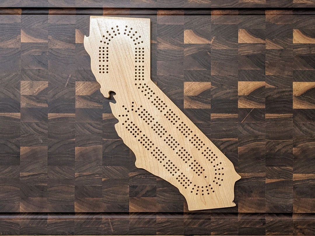 California State CA Cribbage Board, Includes Pegs! - Etsy