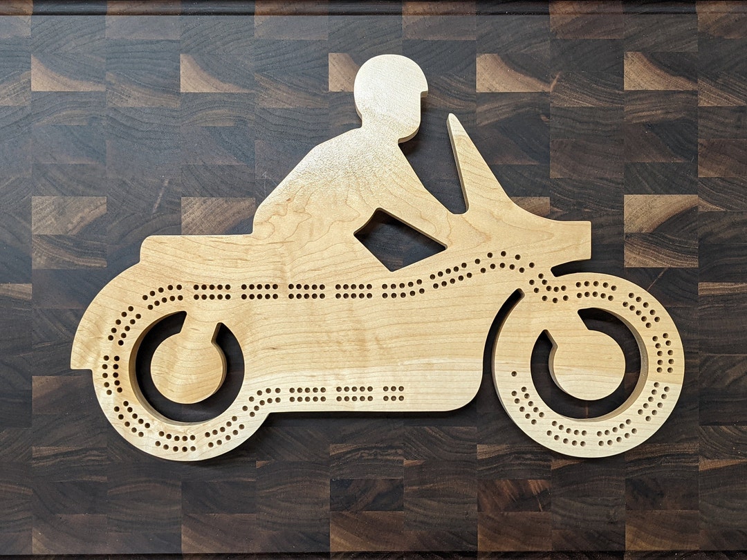 Customizable Motorcycle Cribbage Board Cruiser Custom Style - Pegs ...