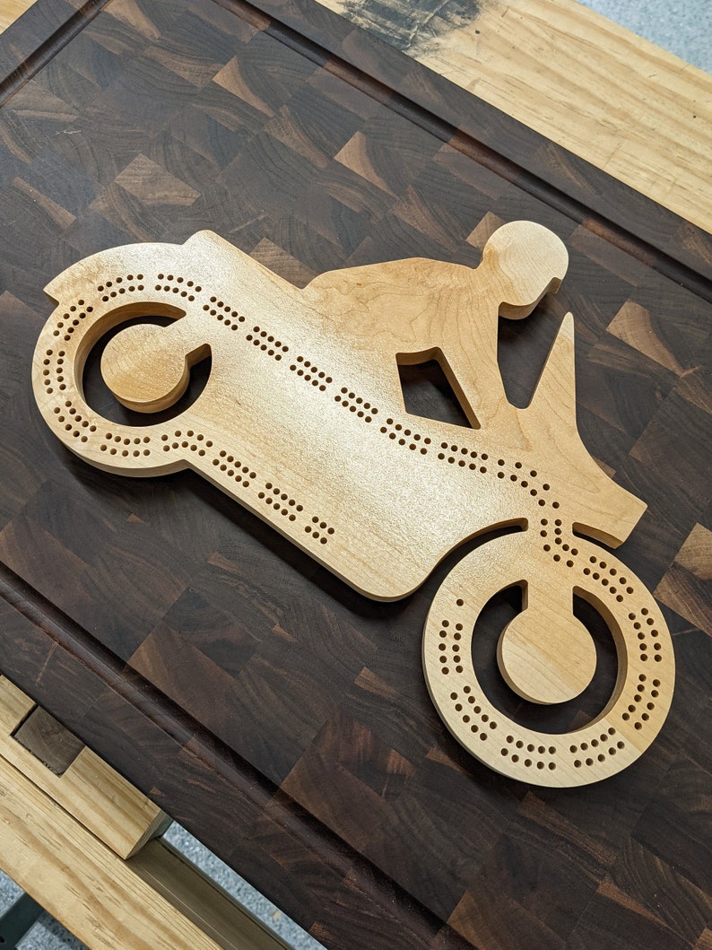 Customizable Motorcycle Cribbage Board Cruiser Custom Style - Pegs ...