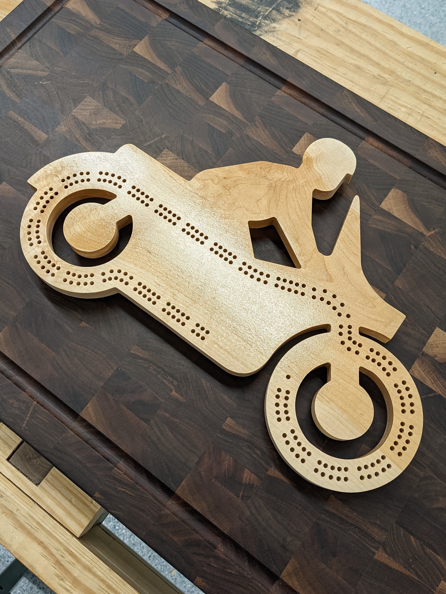 Customizable Motorcycle Cribbage Board Cruiser Custom Style - Pegs ...