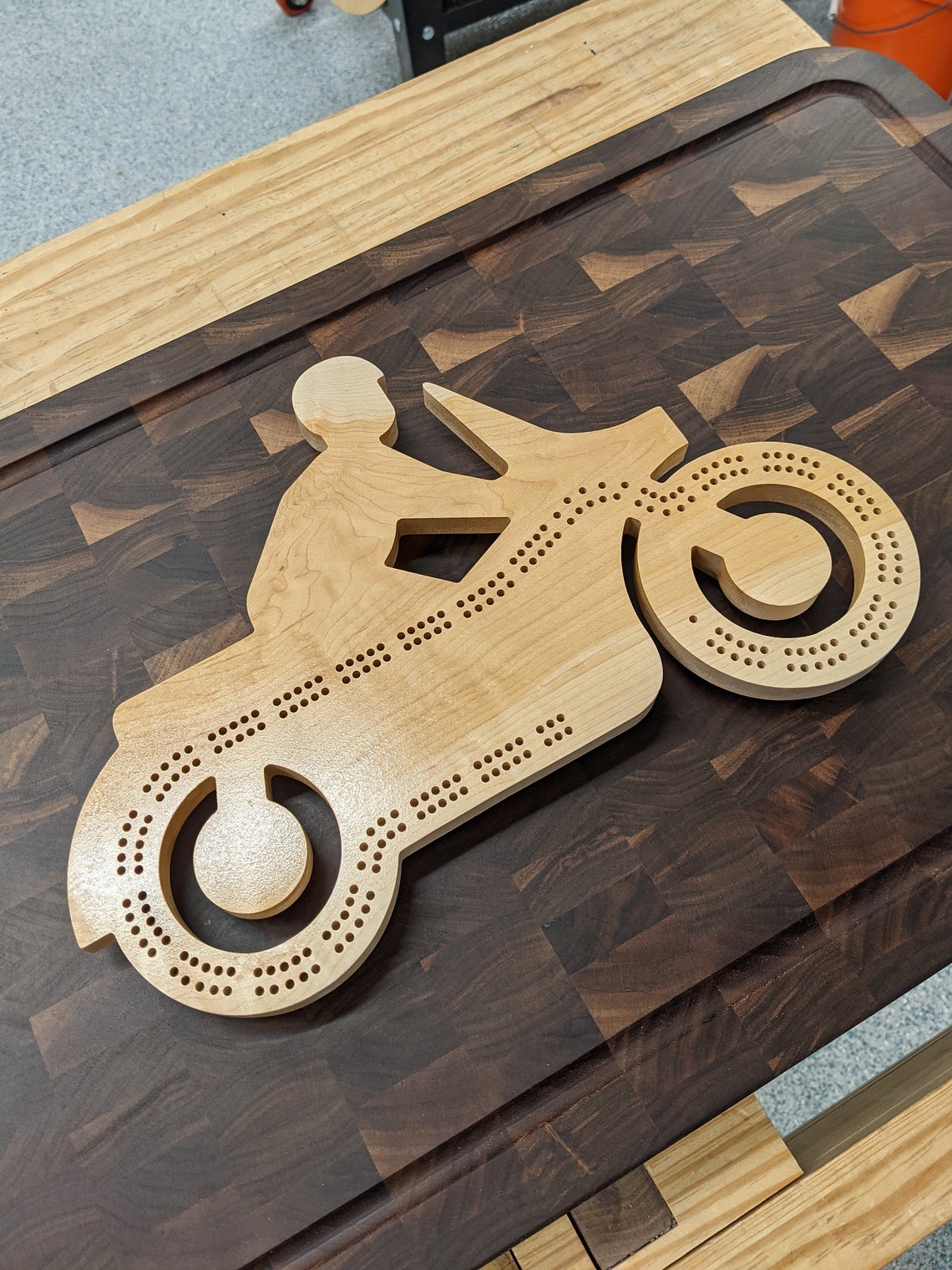 Customizable Motorcycle Cribbage Board Cruiser Custom Style - Pegs ...