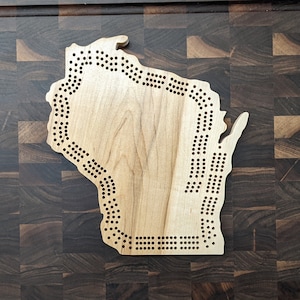 Wisconsin State WI Cribbage Board, Includes Pegs! - Etsy
