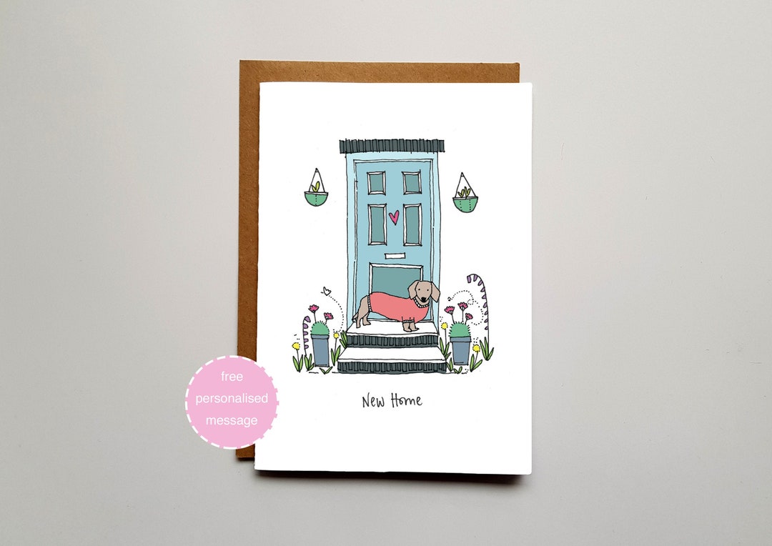 Sausage Dog Card - Sausage Dog New Home Card - Dachshund Card ...