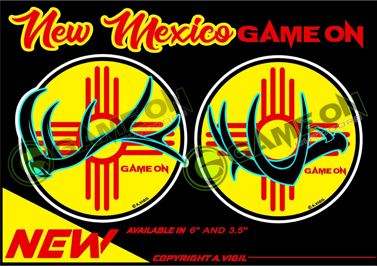 New Mexico Game on Elk and Deer Shed Designs GAME ON 6" OR 3.5'' Decal ...