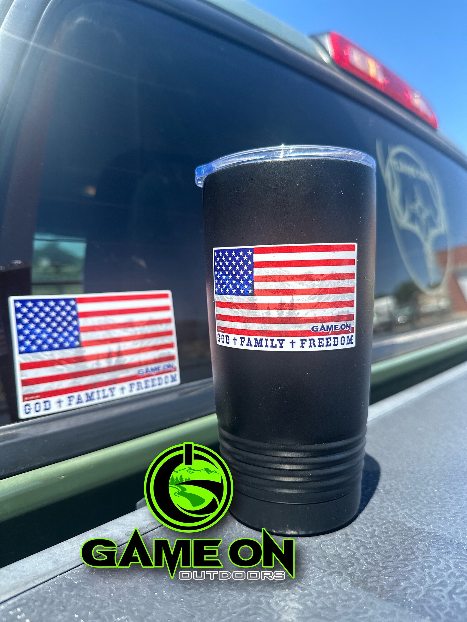 God’s Country American Flag Decals. GOD FAMILY FREEDOM. (comes With Two ...