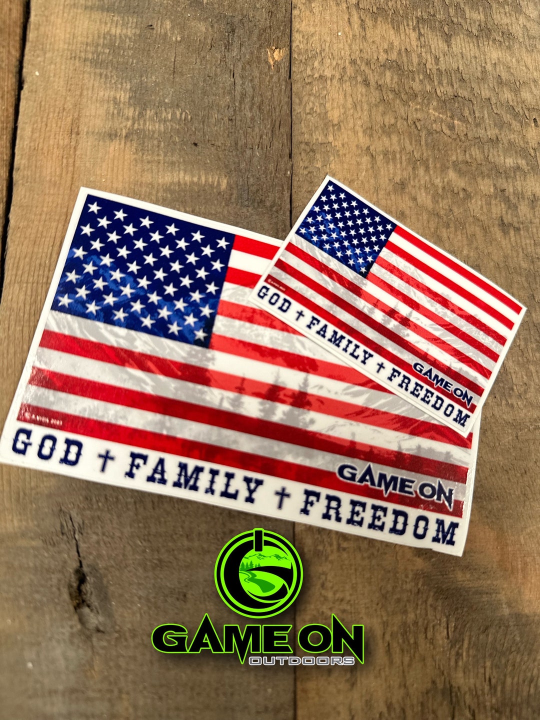 God’s Country American Flag Decals. GOD FAMILY FREEDOM. (comes With Two ...