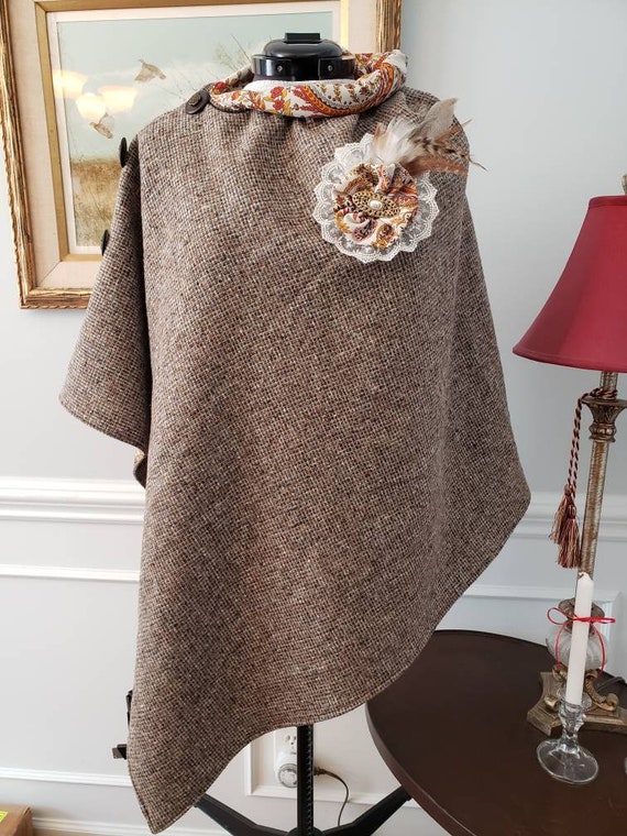 Scottish Highlands Inspired Wool Poncho. - Etsy