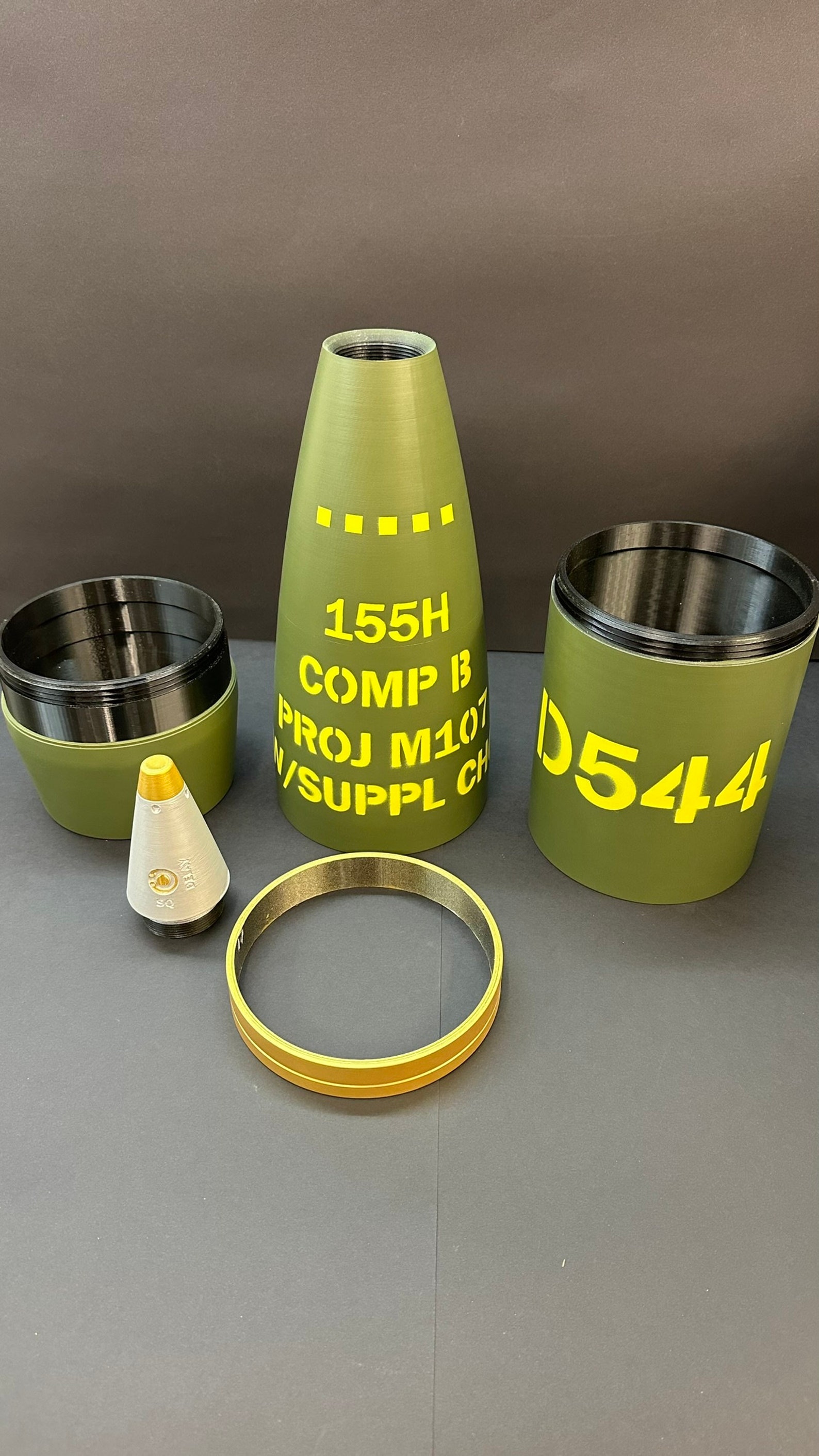 Fake 3D Printed Plastic Inert Howitzer 155mm D544 Shell Round ...