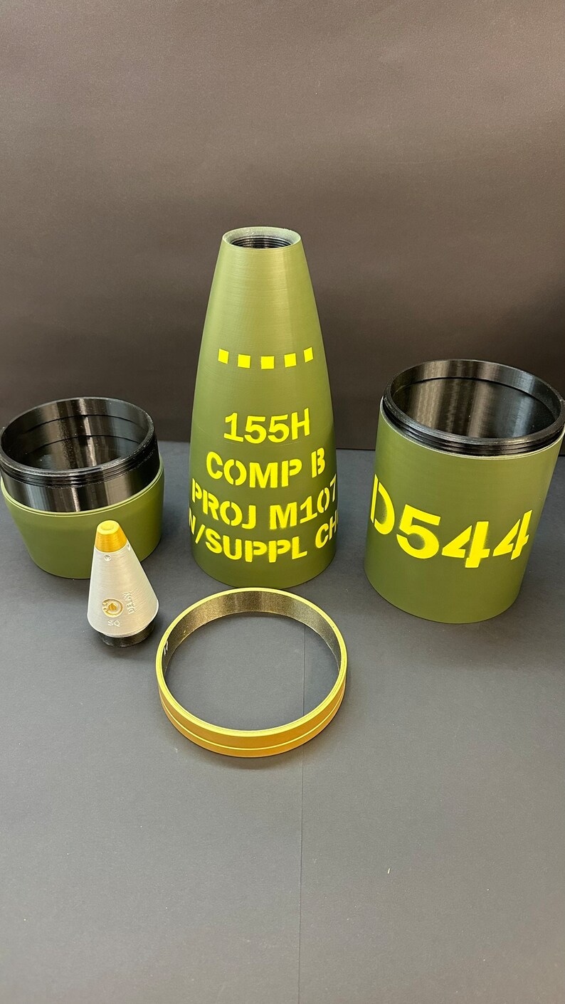 Fake 3D Printed Plastic Inert Howitzer 155mm D544 Shell Round ...
